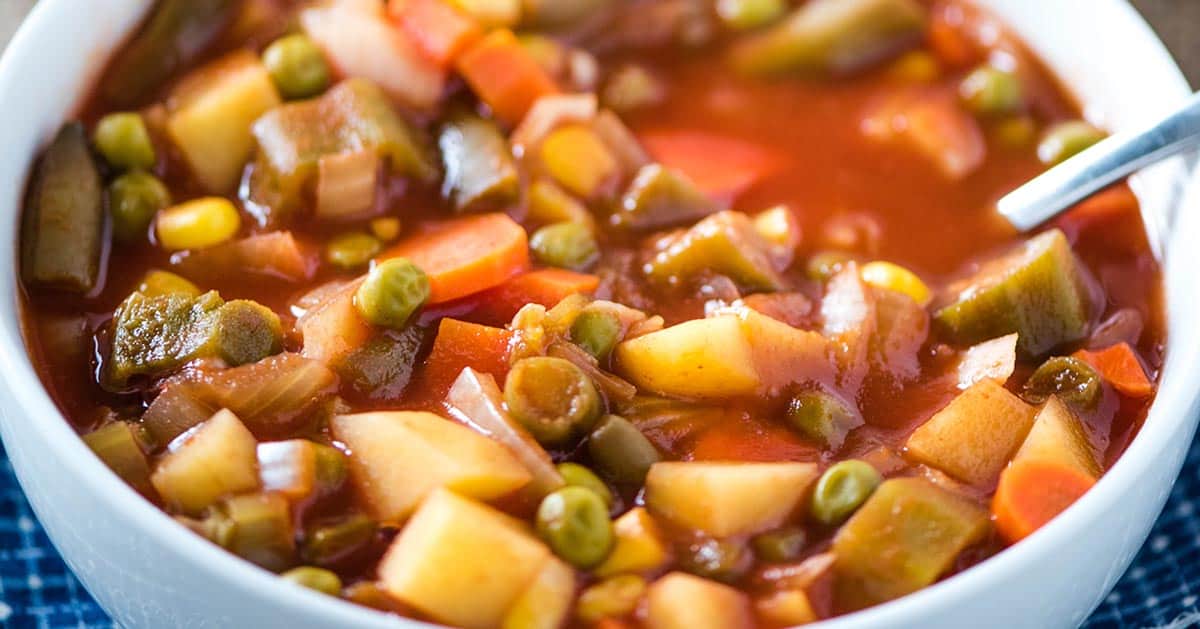 Easy CrockPot V8 Vegetable Soup Made With Juice Adventures Of Mel