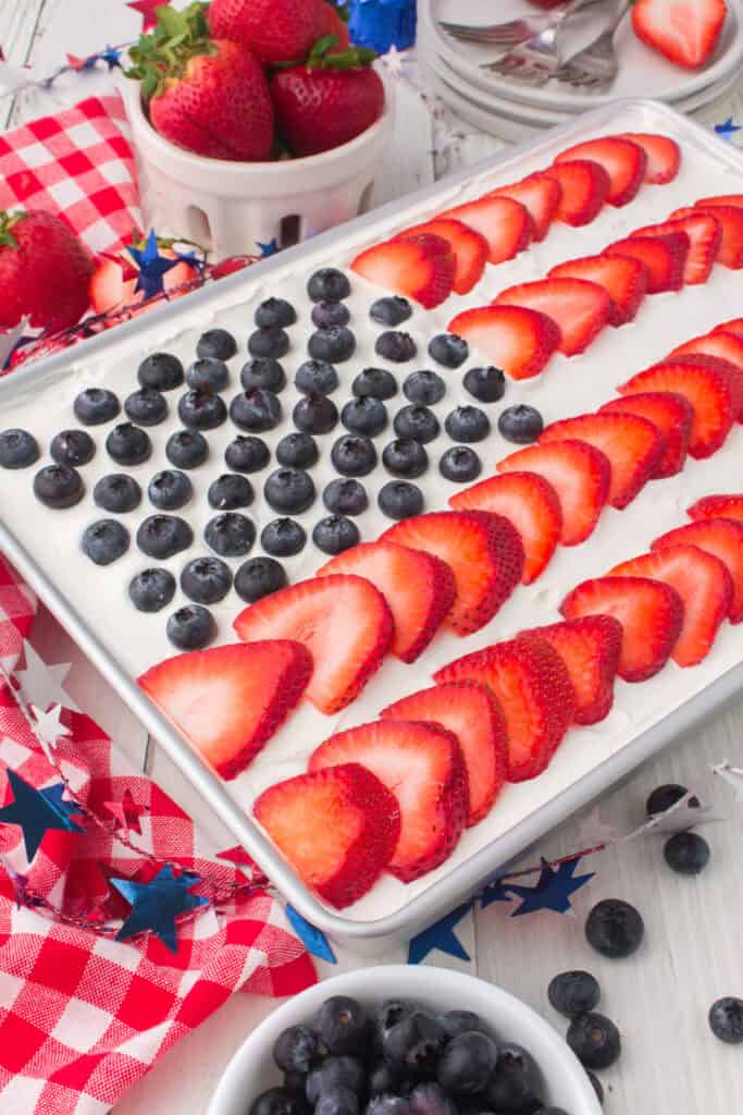 Easy Strawberry Jello American Flag Cake (Extra Moist) - Adventures of Mel