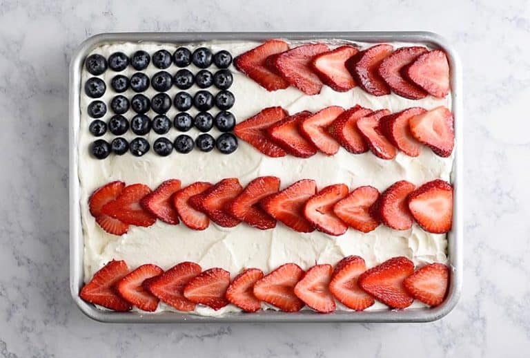 Strawberry Jello Cake Flag Cake - Adventures of Mel