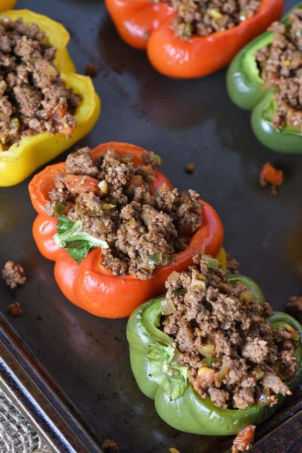 Beef Taco Stuffed Peppers - Adventures of Mel
