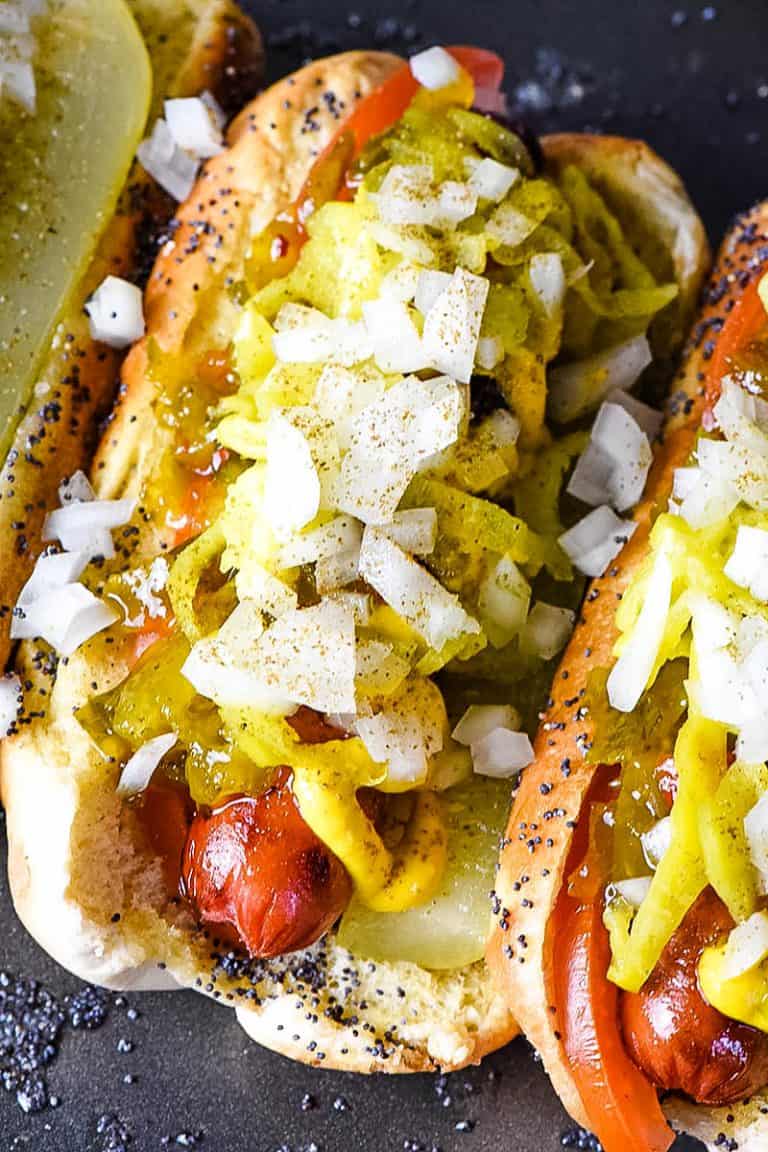 Classic Grilled Chicago Hot Dog - Adventures of Mel