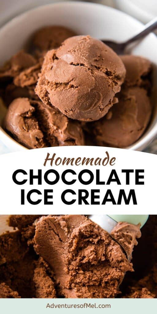 Old-Fashioned Homemade Chocolate Ice Cream - Adventures of Mel