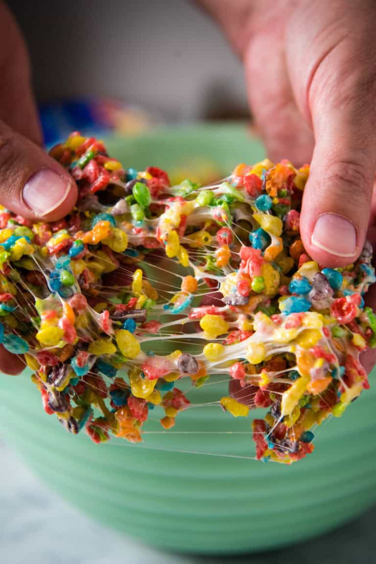 Easy Fruity Pebbles Treats Recipe in the Microwave - Adventures of Mel
