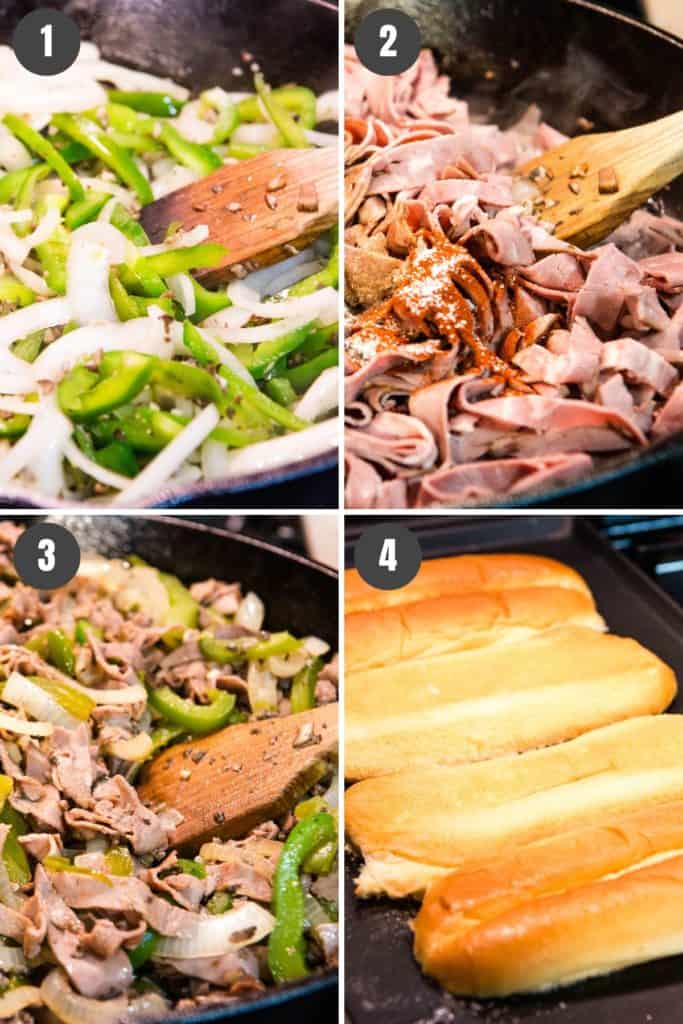 Loaded Philly Cheesesteak With Roast Beef Lunch Meat - Adventures of Mel