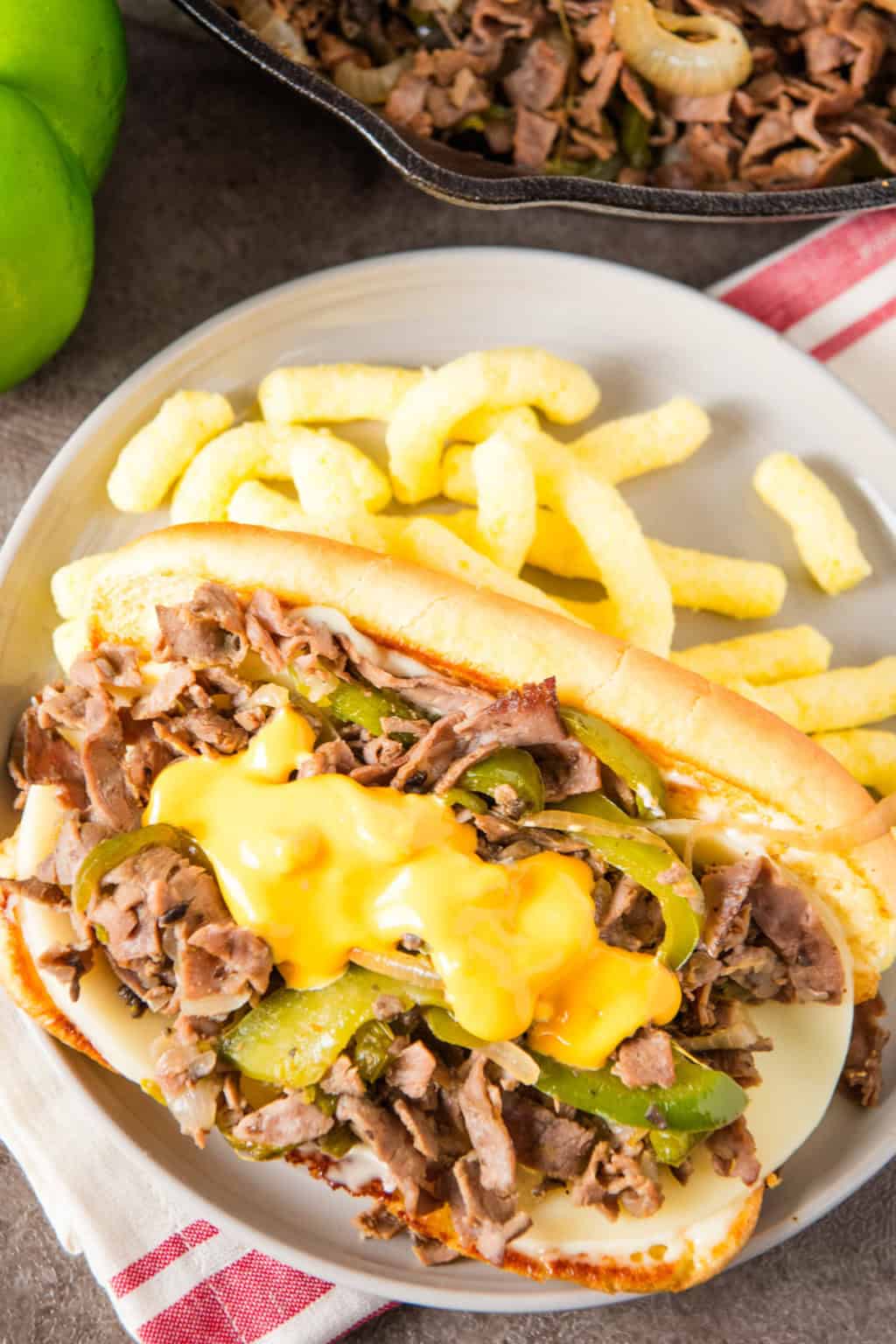 Loaded Philly Cheesesteak With Roast Beef Lunch Meat - Adventures of Mel