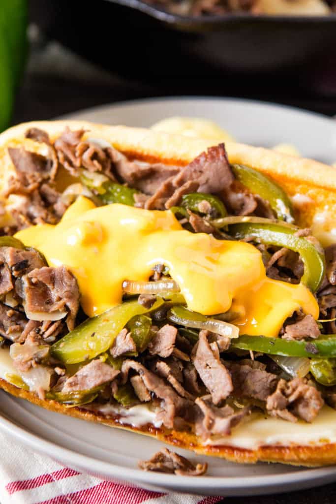 Loaded Philly Cheesesteak With Roast Beef Lunch Meat - Adventures of Mel