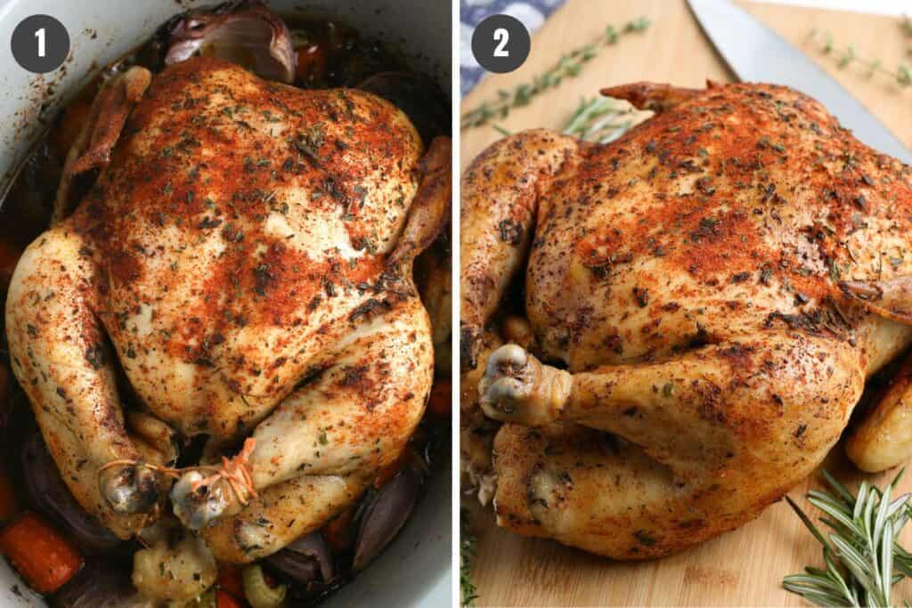 Easy Slow Cooker Whole Chicken Recipe With Vegetables - Adventures of Mel