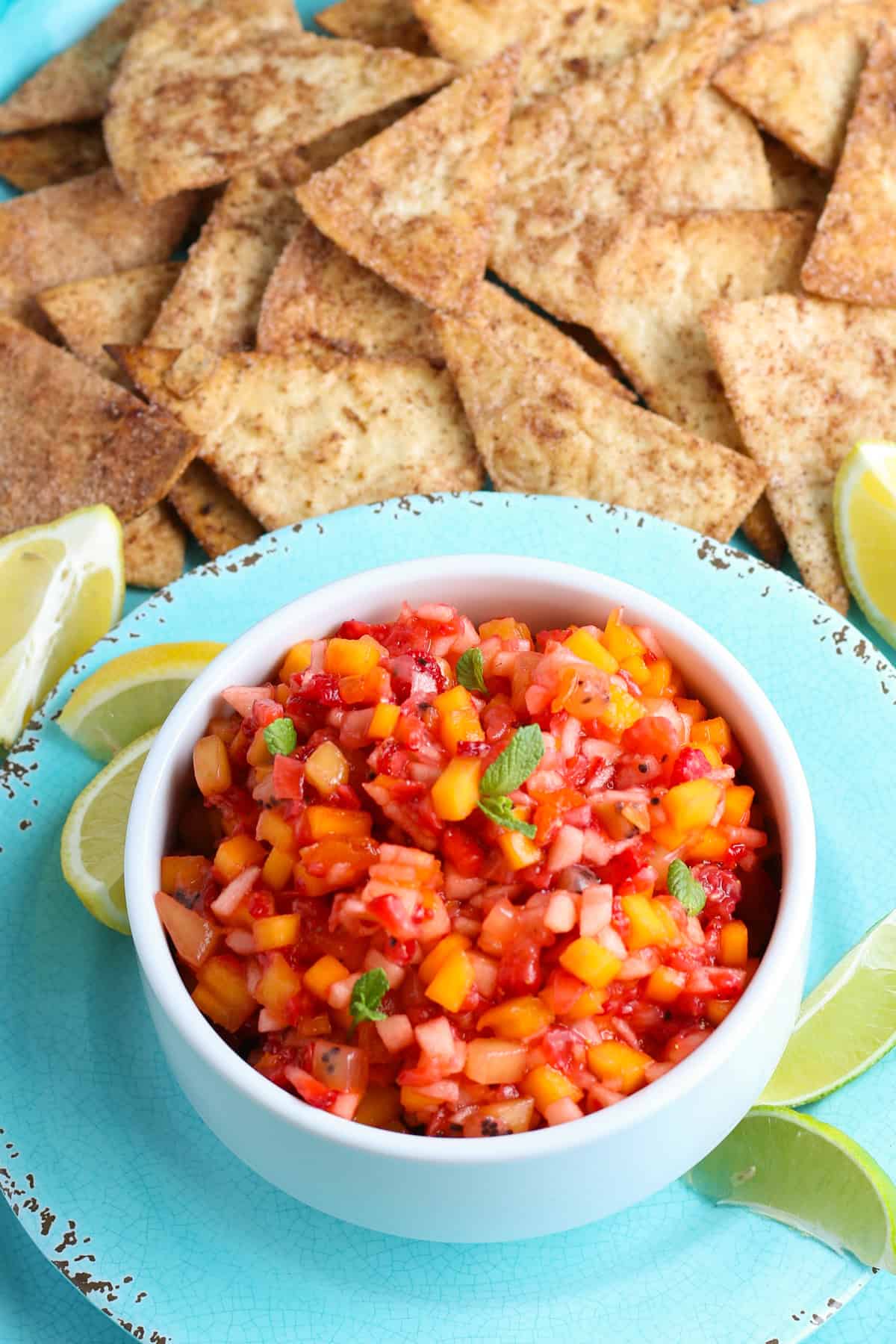 Simple and Easy Fruit Salsa Recipe With Cinnamon Chips - Adventures of Mel