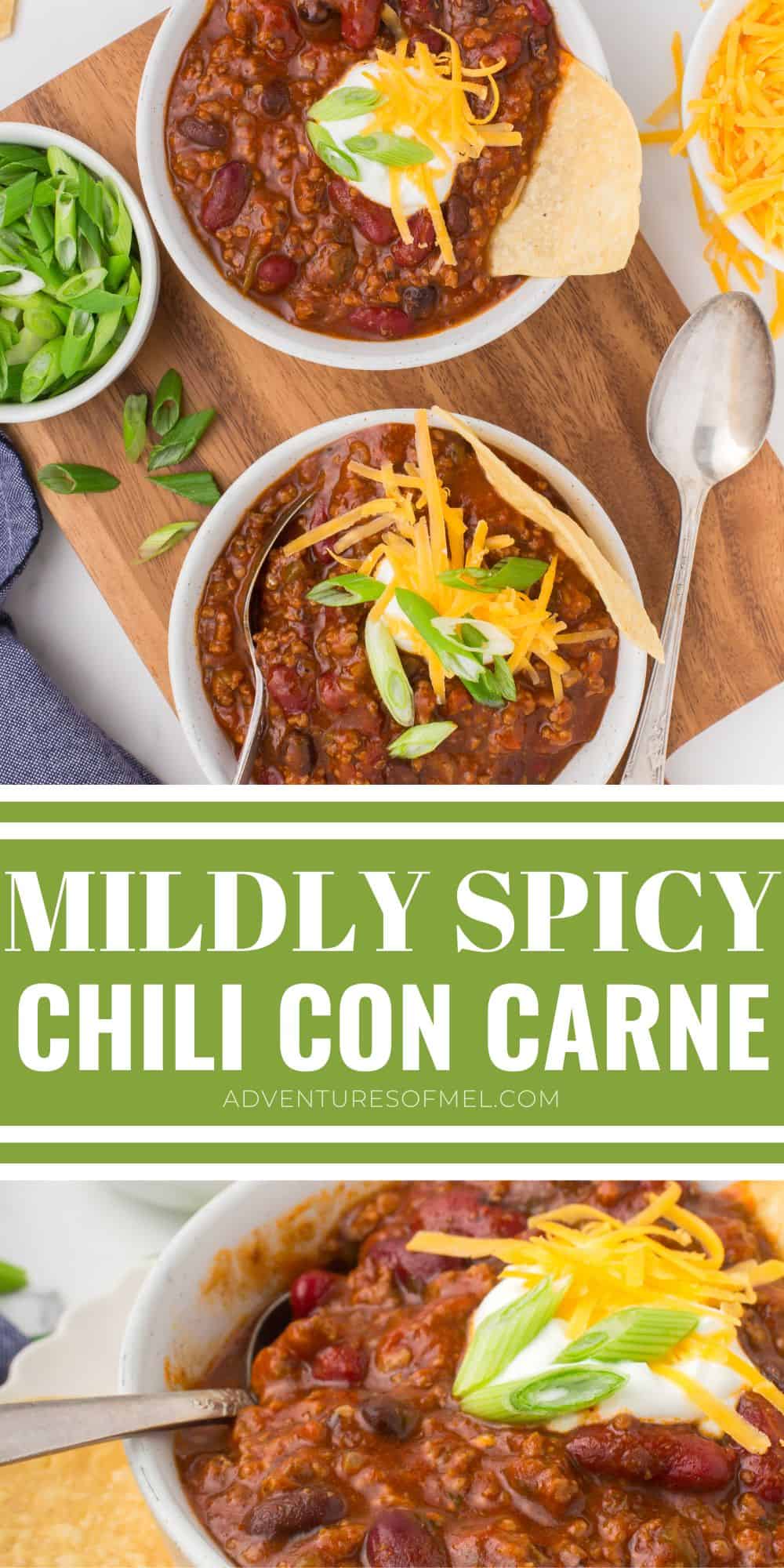 Ground Beef Chili Con Carne on the Stovetop (Mildly Spicy) - Adventures ...