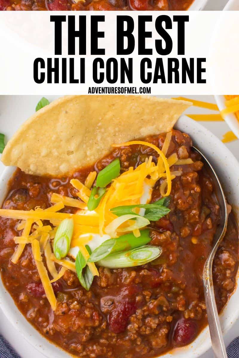 Ground Beef Chili Con Carne on the Stovetop (Mildly Spicy) - Adventures ...